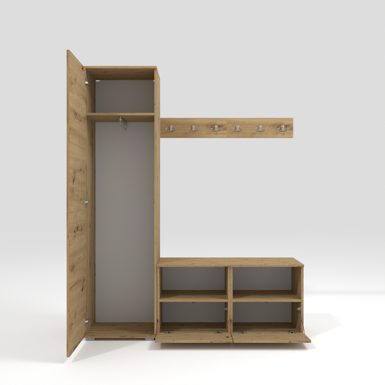 Tapicerowana garderoba Nela II - kolor dąb artisan + tkanina Trinity 28 ...