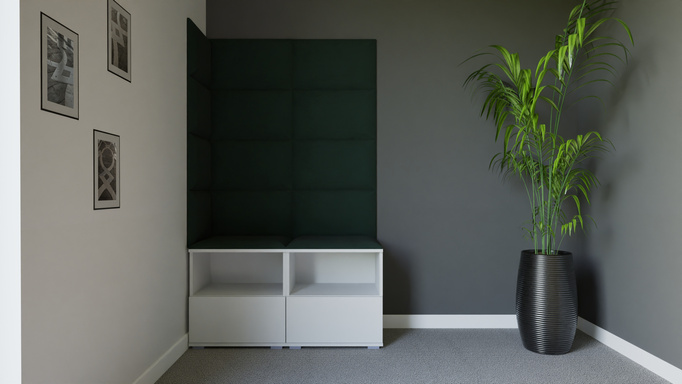 Tapicerowana garderoba Nela V - kolor biały + tkanina Trinity 28 Biały ...